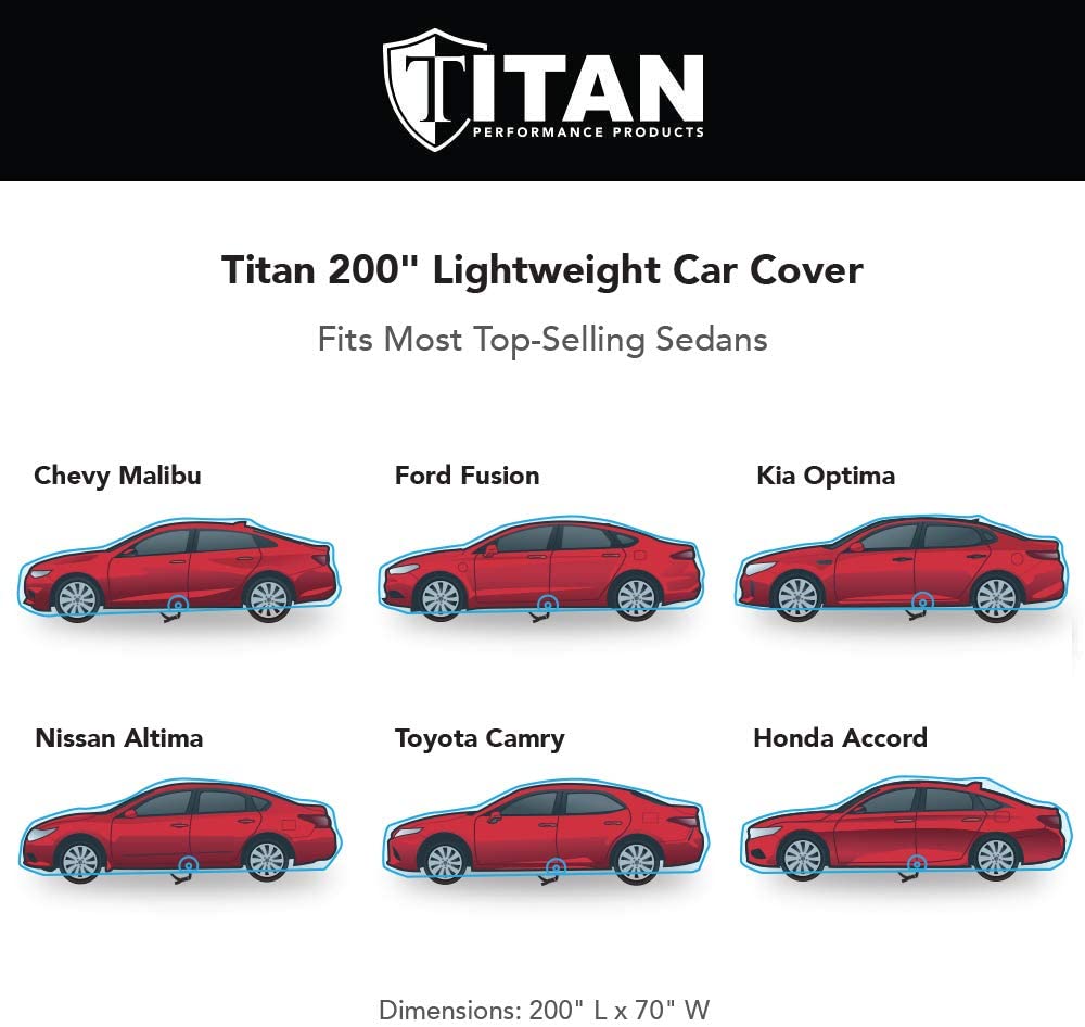 Titan Jet Black Golden Night Poly 210T Car Cover for Sedans 186-202"