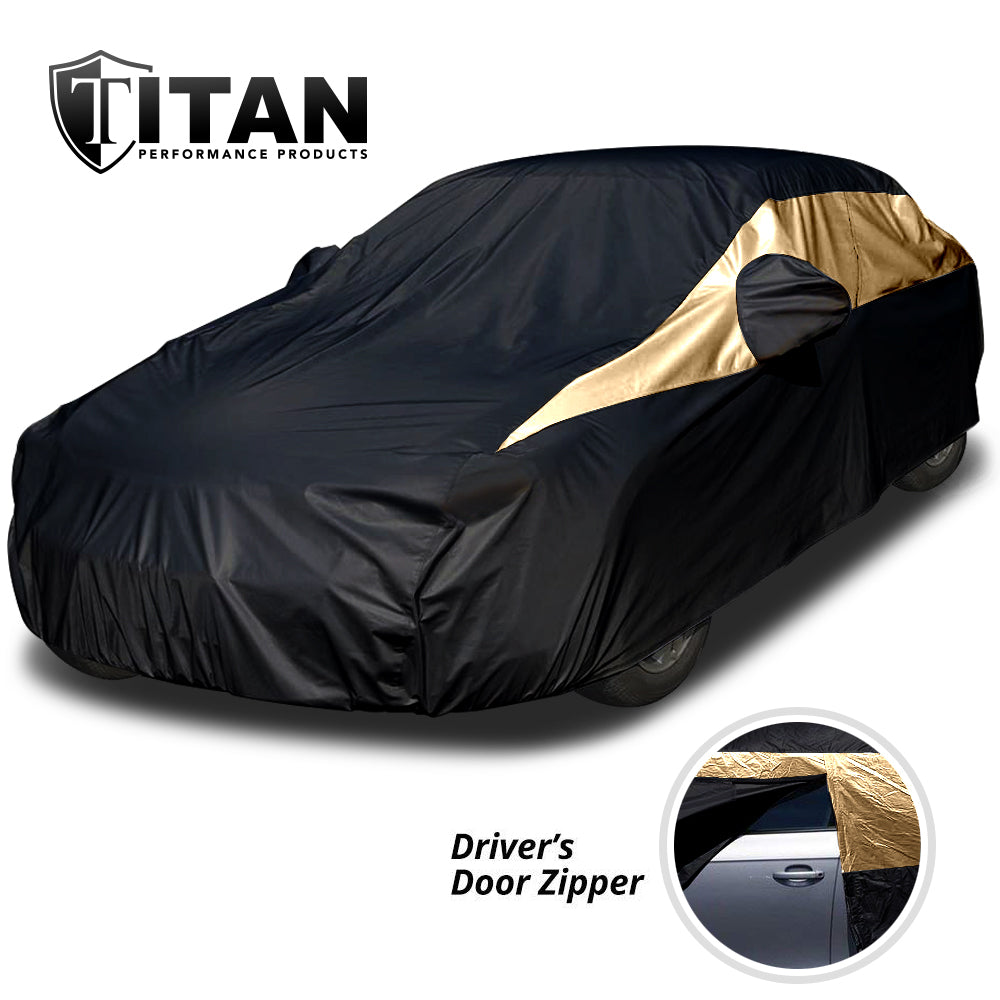 Titan Jet Black Golden Night Poly 210T Car Cover for Sedans 186-202"